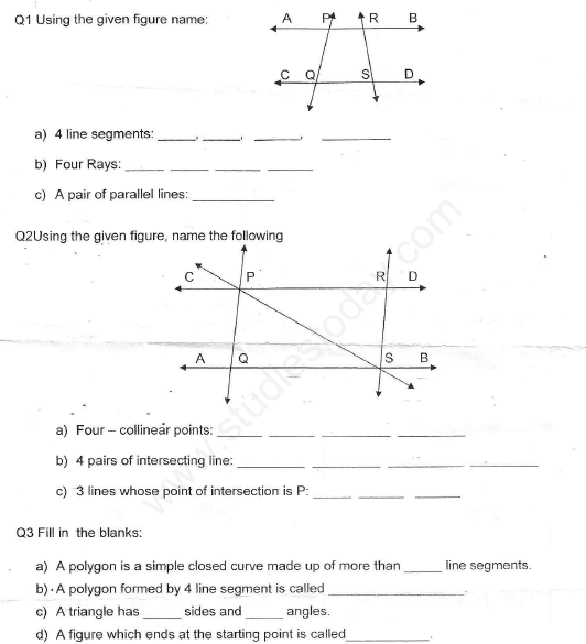Cbse Class 6 Mathematics Basic Geometrical Ideas Assignment Set B 2812